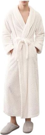 Generic Pyjama Homme Hiver Pyjama Polaire Homme Peignoir Couple Automne Hiver Grande Taille en Polaire Jacquard Long V&ecirc;tement de Nuit Assorti pour Lui et Elle