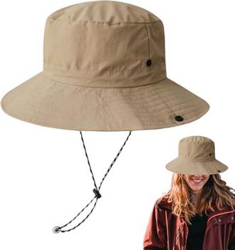 Generic Chapeaux de Soleil bob pour Femmes pour Les journ&eacute;es Chaudes - Couvre-Chef Coupe-Vent avec Sangle pour la randonn&eacute;e, Les d&eacute;placements, Le Pique-Nique,