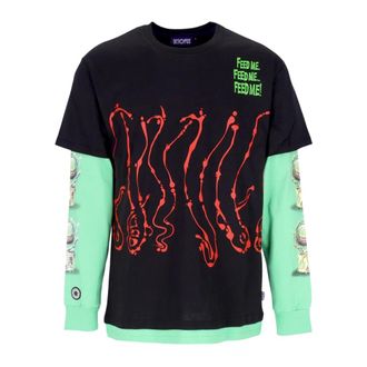 Octopus Schwarzes Langarmshirt Dripper - - Tops - Herren - Mehrfarbig - XL
