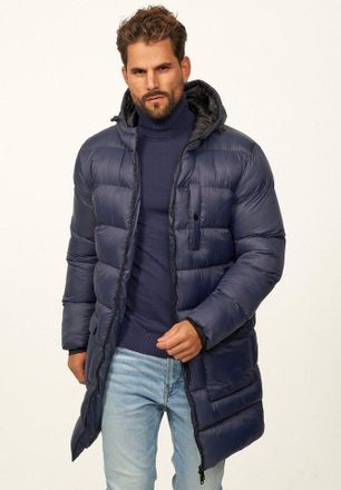 SOULSTAR Parka mit Kapuze als Winterjacke - Langer Steppmantel Herren warme Pufferjacke Steppjacke - Leichter Wintermantel