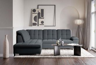 Selsey Couch 258x212 cm Ecksofa mit Schlaffunktion und Bettkasten, Modular Sectional Sofa, Stoff Verita Dunkelgrau, Verstellbare Kopfstützen, Komfort & Stil 