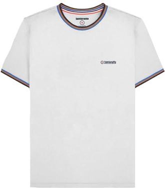 Lambretta T-shirt rayé pour homme, Blanc/bleu marine, XL