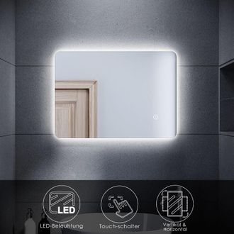 Sonni Led Spiegelschrank Badezimmerspiegel wandschrank Badschrank 50x70cm kaltwei&szlig; licht Touch Energiesparender IP44 - Sonni