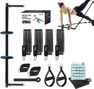 Generic Bar Kit, Bar Workout Resistance Bands - Tragbare Multifunktionale Bauchmuskelrolle Ganzk&ouml;rpertraining Frauen Und M&auml;nner