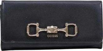 Guess Femme, Accessoires, Noir, Taille: ONE Size Portefeuille &agrave; Fermeture Bouton avec Compartiments et Poches Int&eacute;rieures