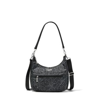 Baggallini Damen Halbmondtasche, 27,9 X 26,7 cm, Schultertasche, Austauschbaren Riemen, Verwandelt Sich in Eine Umhängetasche Moderne Halbmond-Tasche, Midnight B