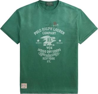 Ralph Lauren Homme, Tops, Vert, Taille: XL T-Shirt &agrave; Col Rond avec Imprim&eacute; Graphique