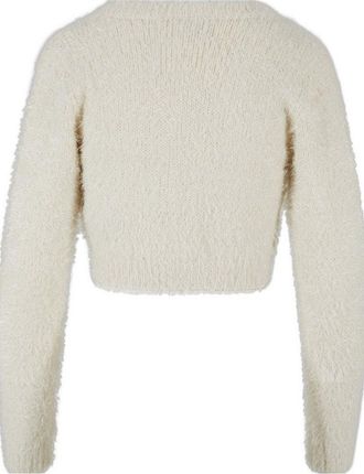 Urban Classics Strickjacke Urban Classics Damen Ladies Tied Cropped Feather Cardigan (1-tlg)