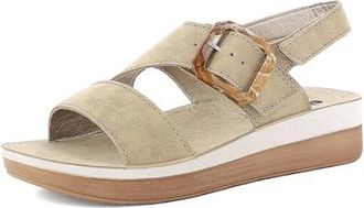 Inblu Sandales pour Femme avec Boucle et Fermeture réglable avec Velcro, intérieure en Cuir véritable et Semelle Bicolore, du 35 au 41, Sable, 38 EU