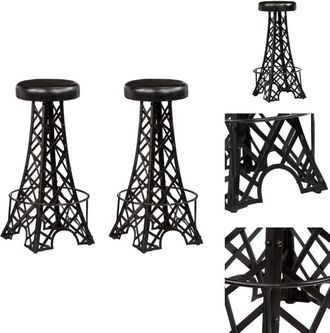 vidaXL Vidaxl - Tabourets de bar lot de 2 cuir véritable - Tabourets De Bar - Tabourets En Cuir - Meubles Industriels - Décoration Intérieure - Chaise De Bar