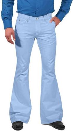 Generic Pantalon des ann&eacute;es 70 pour homme - Pantalon en jean pour homme - Pantalon en jean pour homme - Pantalon en jean pour lext&eacute;rieur et la maison, bleu cl