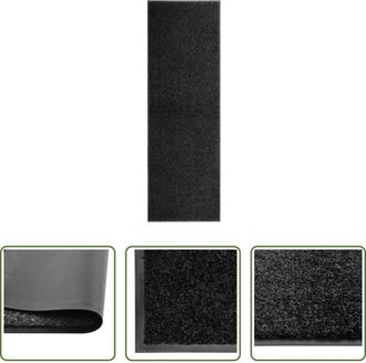 vidaXL Tapis anti-poussi&egrave;re - Paillasson lavable Noir 60x180 cm