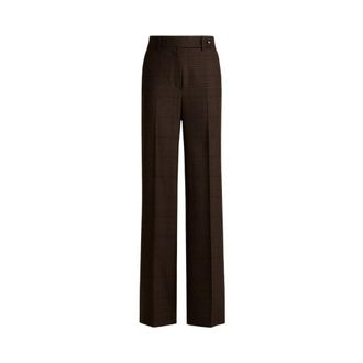 Kiton Kaschmir Glen Plaid Palazzo Hose - - Trousers - Damen - Braun - L
