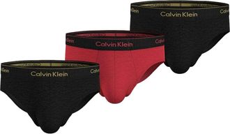Calvin Klein Herren Hip Brief 3pk Retroshorts, B-W Bk Wb, Rg-Bk Wb, B-Bk Wb, S (3er Pack)