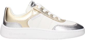 Michael Kors Baskets Kai Femme Cuir Blanc Et Or