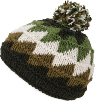 Guru Shop Beanie M&uuml;tze, Bommelm&uuml;tze aus Nepal, Winterm&uuml;tze - Modell 8, Herren/Damen, Wolle
