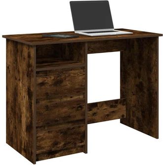 vidaXL Schreibtisch Räuchereiche 102x50x75 cm Holzwerkstoff - Vidaxl