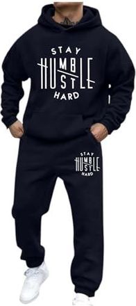 Generic Surv&ecirc;tements pour hommes avec imprim&eacute; sweat &agrave; capuche ample jambe droite poche pantalons de surv&ecirc;tement ensembles d&eacute;contract&eacute;s pour le sport quotidien