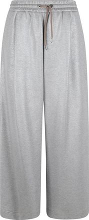 Brunello Cucinelli Femme, Pantalons, Gris, Taille: 38 FR Sparkling Joggers