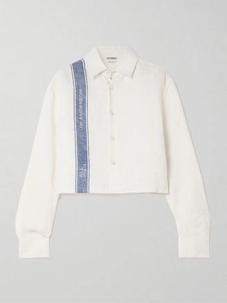 J.W.Anderson Chemise Raccourcie En Jacquard De Lin - Blanc cass&eacute;