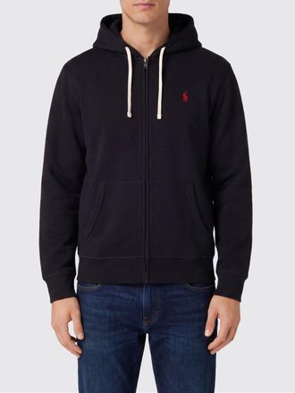 Polo Ralph Lauren Sweat &agrave; capuche zipp&eacute; en coton m&eacute;lang&eacute; avec logo Pony