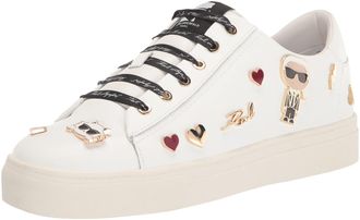 Karl Lagerfeld Damen Cate Pins Schnürschuh Plateau Sneaker, Bright White, 39.5 EU