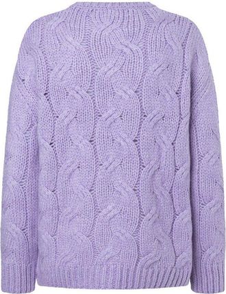 More & More Rundhalspullover flauschiger, melierter Zopfstrick-Pullover