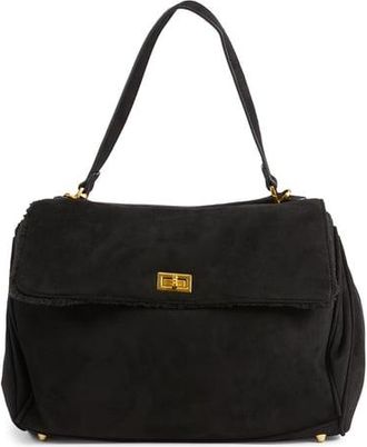 Au Printemps Paris Sac &agrave; main &agrave; rabat effet daim