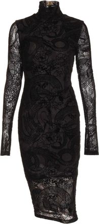 Roberto Cavalli Langes Langarm-Midikleid - - Dresses - Damen - Schwarzk - M