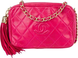 Chanel Crossbody Bags - Chanel Quilted Lambskin CC Camera Crossbody Bag - Gr. unisize - in Rot - f&uuml;r Damen