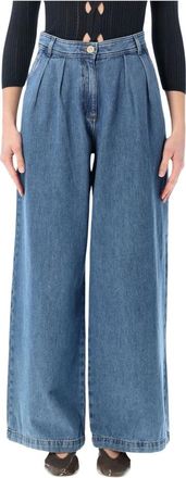 Sessun Femme, Jeans, Bleu, Taille: 38 FR Diegui Pleated Denim