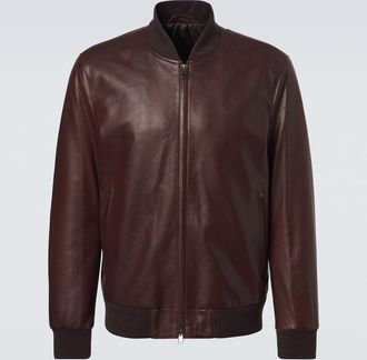Brioni Veste bomber en cuir