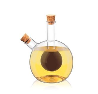 Wilmax England Wilmax - Bouteille en verre 2 en 1 pour huile et vinaigre - Ensemble de distributeur dhuile en 2 parties - 300 ml / 60 ml - Distributeur de vinaigre -