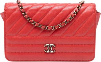 Chanel Portefeuille &agrave; rabat matelass&eacute; pr&eacute;-appartenant - Femme - Pre-owned - Rouge - Taille: ONE Size