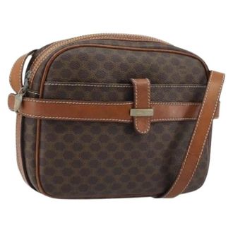 Celine Sac bandouli&egrave;re en toile Macadam vintage Pre-owned - Femme - Pre-owned - Brun - Taille: ONE Size