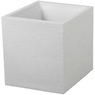 Eda Pot plastique carr&eacute; Graphit 31L - Blanc c&eacute;rus&eacute;