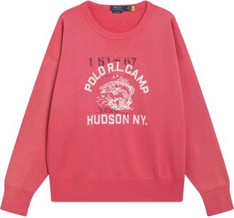 Polo Ralph Lauren Homme, Sweatshirts et sweats &agrave; capuche, Rose, Taille: M SweaT-shirt molletonn&eacute; &agrave; motif et coupe vintage