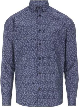 Au Printemps Paris Baumwollmuster -Hemd - Blau