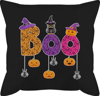 Shirtracer Kissen 50x50 - Boo Halloween I Spooky Halloween - 50 x 50 cm - Schwarz - Season Motiv mit