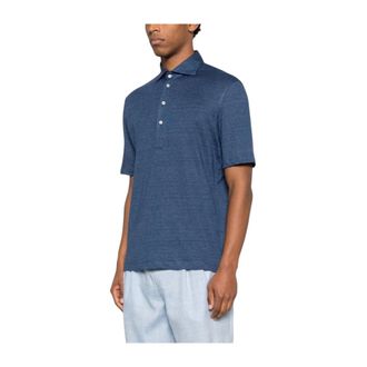 Brunello Cucinelli Chemise Polo &agrave; Patte Boutonn&eacute;e - Homme - Tops - Bleu - Taille: M
