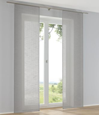 Kutti Heimtextilien Schiebegardine Raumtrenner Boston anthrazit Leinenoptik Schiebevorhang mit Paneelwagen B 60 x H 175 cm (1 STK)