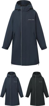 Covalliero Damen Reitmantel Arktis - Wintermantel wasserabweisend & atmungsaktiv - langer Mantel mit Innenfutter, Kapuze & 2 Taschen - Oversized-Look Funktionsma
