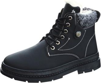 Generic Homme Bottines de Randonn&eacute;e dHiver Lacets Doublure Peluche Chaude Bottes Courtes De Neige Plates Semelle Antid&eacute;rapante Pour Trekking et Activit&eacute;s Ext&eacute;