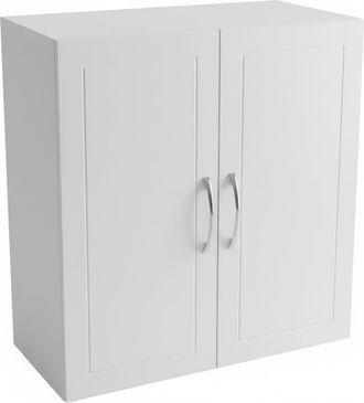 Relaxdays H&auml;ngeschrank Bad, 2 F&auml;cher, HxBxT: 60 x 60 x 30 cm, Verstellbarer Einlegeboden, Badschrank schmal, MDF, wei&szlig;