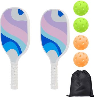 Generic Pick Ball Paddle, Familienschl&auml;ger-Set Pick Ball | Ballpaddel mit Ball und Tasche, leichte Auswahlschl&auml;ger, Paddel, Ballsportzubeh&ouml;r f&uuml;r Fem
