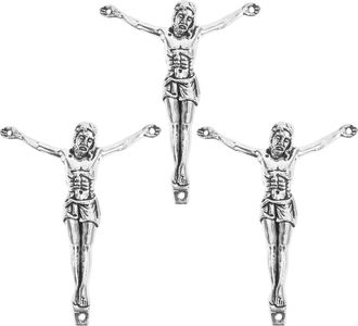 Amosfun 3 St&uuml;ck Metall Religi&ouml;ses Dekor Jesus Religi&ouml;se Statue Silver