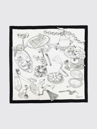 Jacquemus Designer-Seidenschal mit mehrfarbigem Grafikdruck