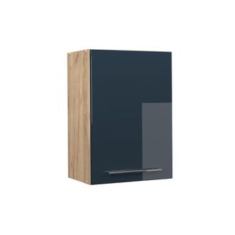 Vicco Hängeschrank Fame-Line, Dunkelblau Hochglanz/Goldkraft Eiche, 50 cm