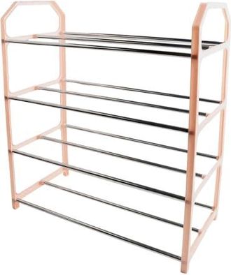 Generic Étagère à chaussures en métal peu encombrante avec cadre en métal à plusieurs niveaux pour salon, chambre à coucher, placard ou garage, convient aux b