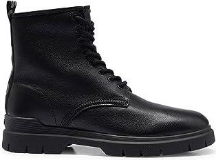 HUGO BOSS Hommes Ryan halb Bottines mi-Hautes en Cuir grainé avec Ruban Logo